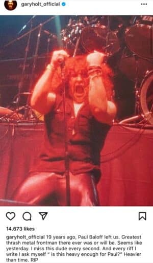 Gary Holt Mourns Paul Baloff By Revealing Rare Words He Says To Himself ...